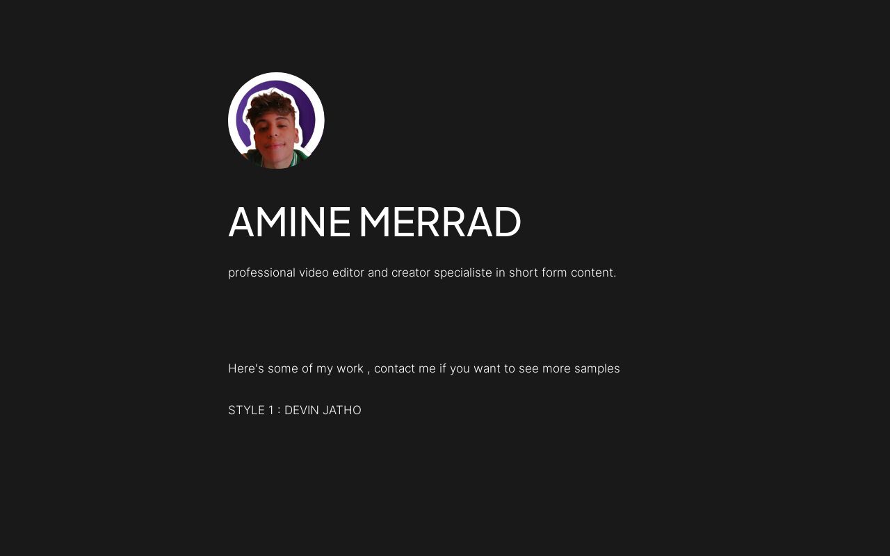 Video editing service portfolio